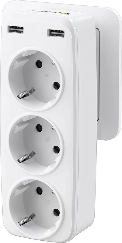 Multiple Socket 4000W Plug Wall USB Stekker - 3 Schuko 2 USB poorten ...