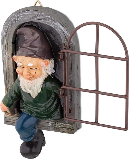 Tuinkabouter Raamdecoratie Weerbestendig Kunststeen Kleurrijk 15 x 8 cm ...