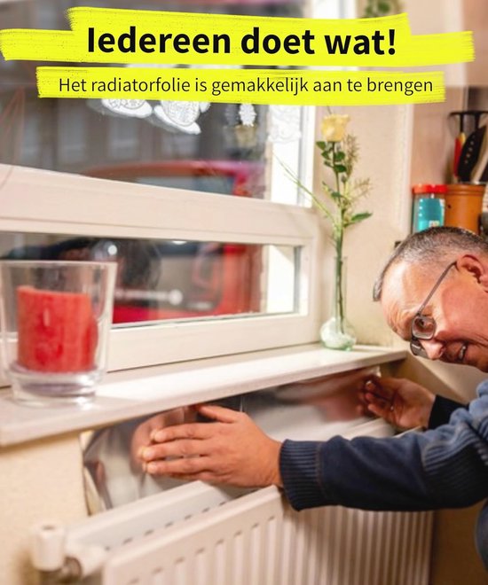 Energ besparende Radiatorfolie Set - 500x50cm met Magneten en ...