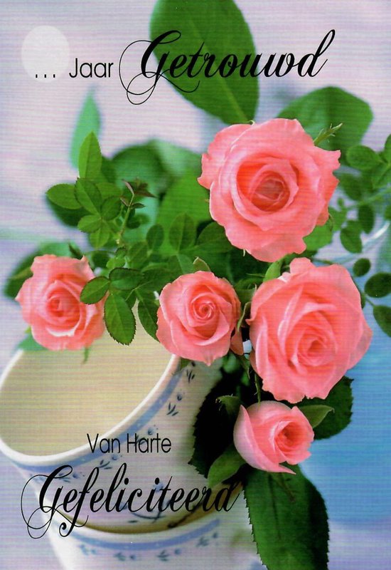 Wenskaart | 10 stuks | ...jaar getrouwd, van harte gefeliciteerd | bol