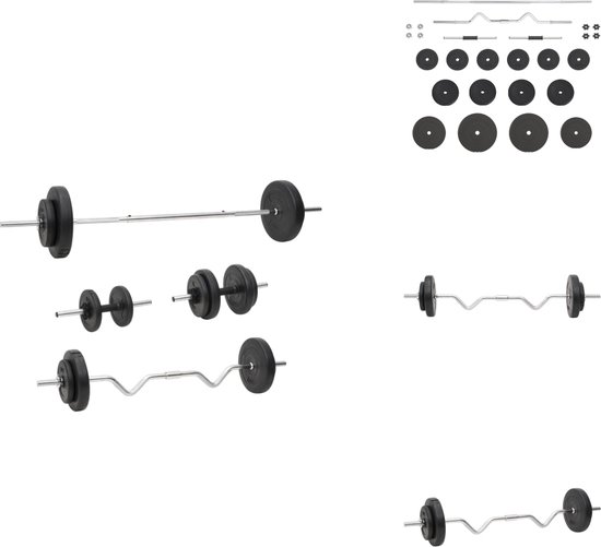 vidaXL Halter Met Gewicht - Halters Met Gewichten - Halterstang ...