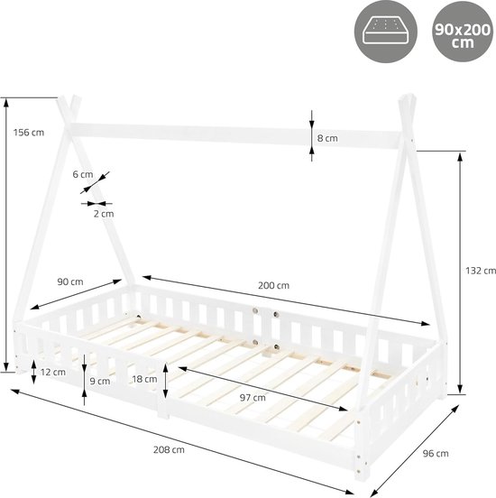 Equivera Grondbed - Peuterbed - Kinderbed - Bedhuisje - Huisbed ...