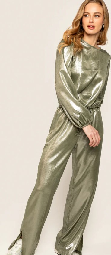 Freebird Bregje - Blouse - Blinkend - Groen - M | bol
