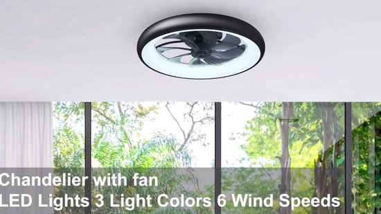 LED Ventilator Lamp - Plafondventilator - Zwart - Dimmer - 6 Standen ...