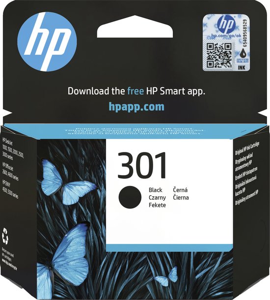 HP 301 - Inktcartridge - Origineel - Zwart | bol