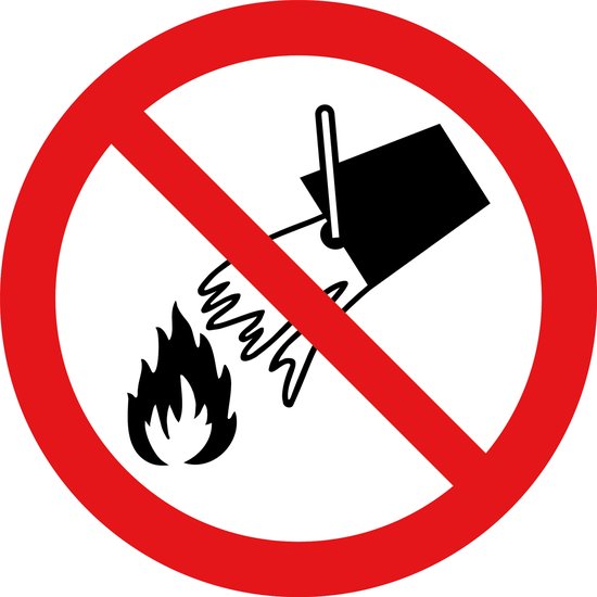 10 Stickers van 10 cm | Verboden vuur te blussen met water stickers ...