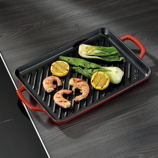 Grillplaat - handgrepen van gietijzer - goede warmte-opslag - geschikt ...