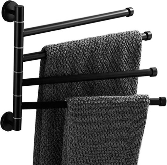 Handdoekenrek Wandmontage 4 stangen - Badkamer Handdoeken Rek - Mat ...