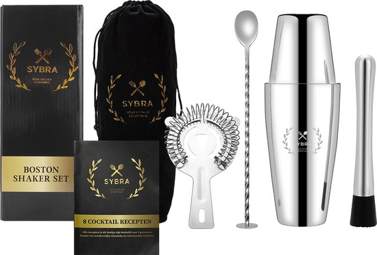 Sybra Boston Cocktailshaker - 6 delig - Cocktail shaker 800ML ...