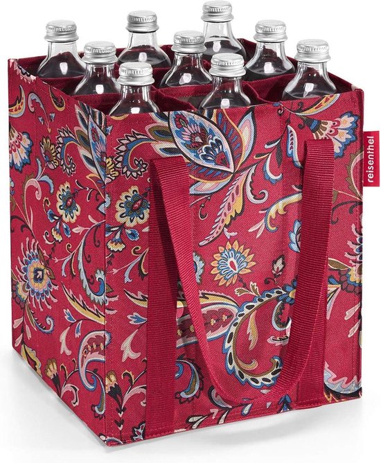 Flessentas met Paisley Ruby-patroon - 9 vakken - 1 liter flessen ...