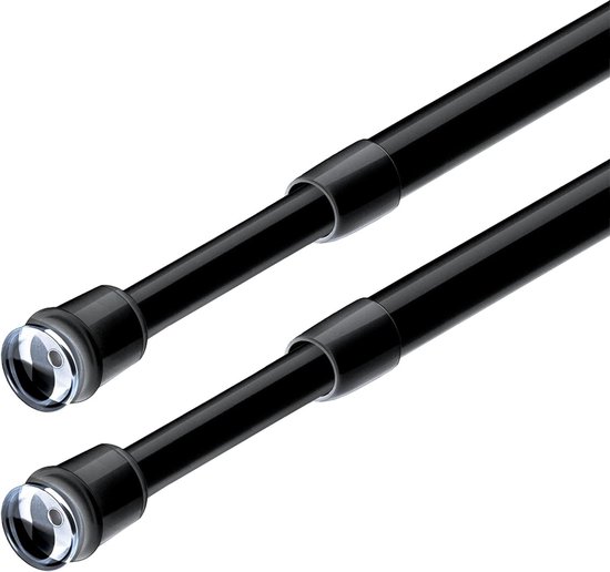 Gordijntrekstang - Uitschuifbaar & telescopisch - Zwart - 50.5-80 cm | bol