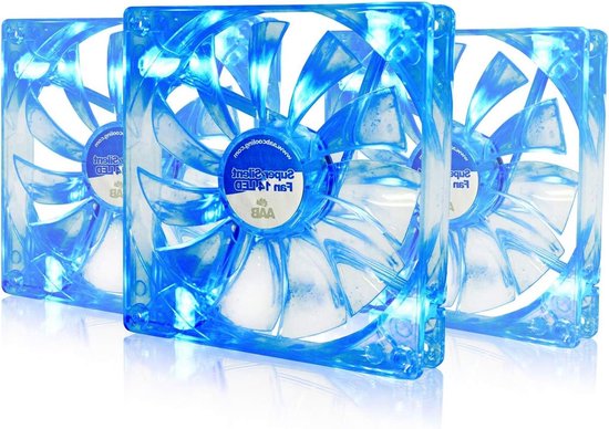 Silent and Efficient Blue LED 14cm Fan with 4 Anti-vibration Pads ...