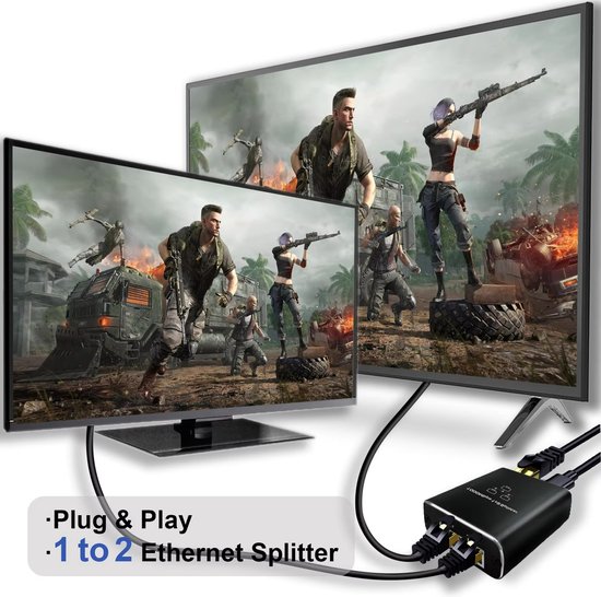 Internet Splitter - 2 Poorten - Netwerk Switch - tot 1000Mbps - Netwerk ...