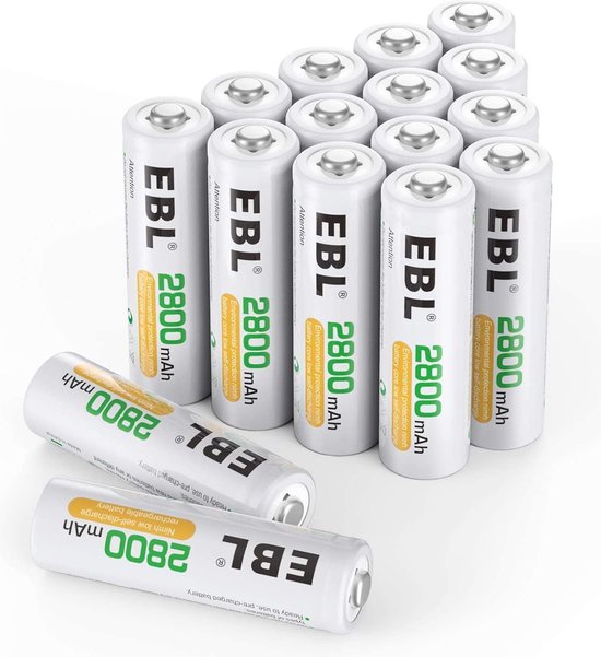 EBL - Oplaadbare Batterijen - AA - NiMH - 16 stuks | bol