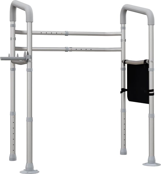 Veilig toiletframe, wc-steunstang, met armleuningen, breedte en hoogte ...