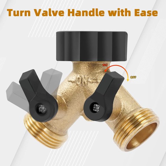 Messing kraan splitter 2-weg tuinslang splitser spruitstuk- 3/4 inch waterverdeler... | bol