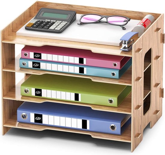 Documentenbak houten opbergvak, bureau brievenbak archiefbak papierbak ...