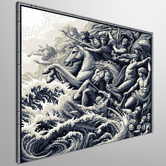Pixel art relief schilderij | Abstracte dimensies: pixel-kunst in ...