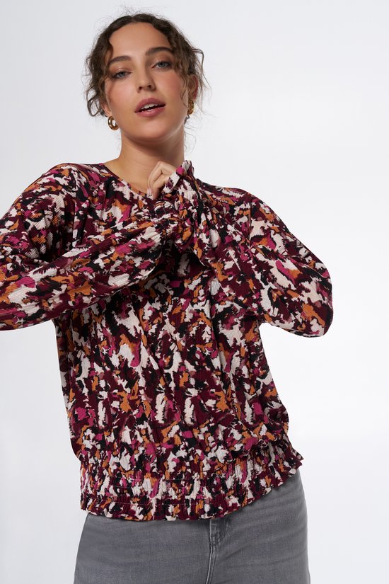 MS Mode Top Plisse top met print | bol