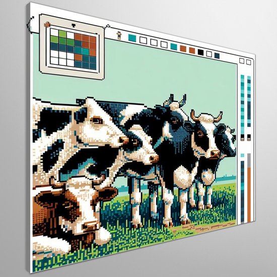 Pixel art koeien schilderij | Moootiful pixelated herd: a pixel art ...
