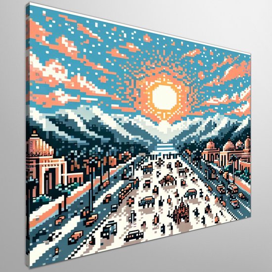Pixel art relief schilderij | Pixelige dimensies: een reliëf van ...