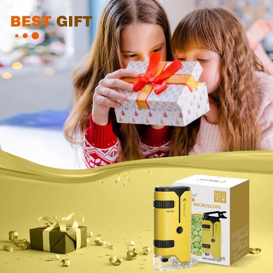 TENCCO Microscope de poche, 100 x 250 x microscope portable pour ...