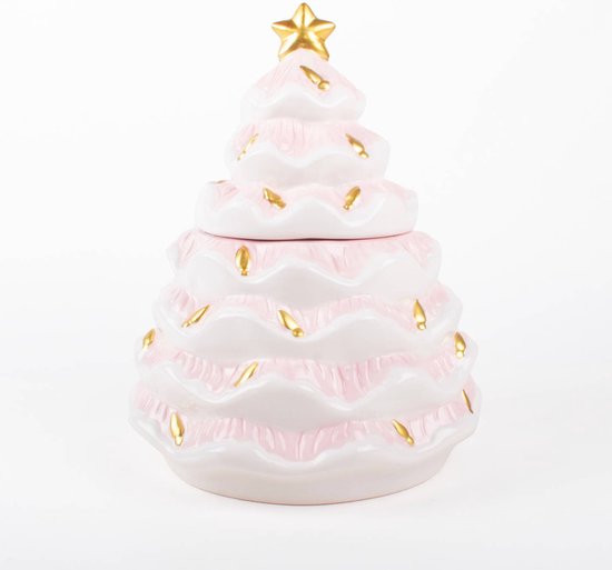 8 oak lane - christmas tree - cookie jar - pink - koekjespot - snoeppot ...