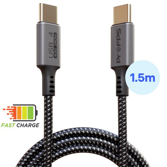 ProFPS USB-C naar USB-C Kabel 1.5m geschikt voor PlayStation 5 - USB 4. ...
