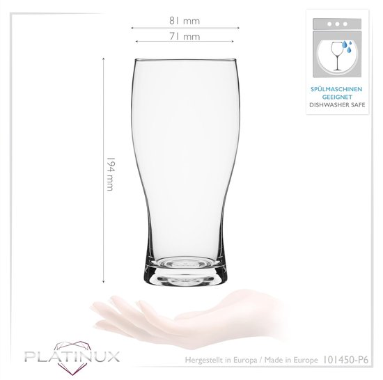 Set van 6 Bierglazen 500 ml - Hoogwaardige Tarweglazen voor Elke Gelegenheid | bol