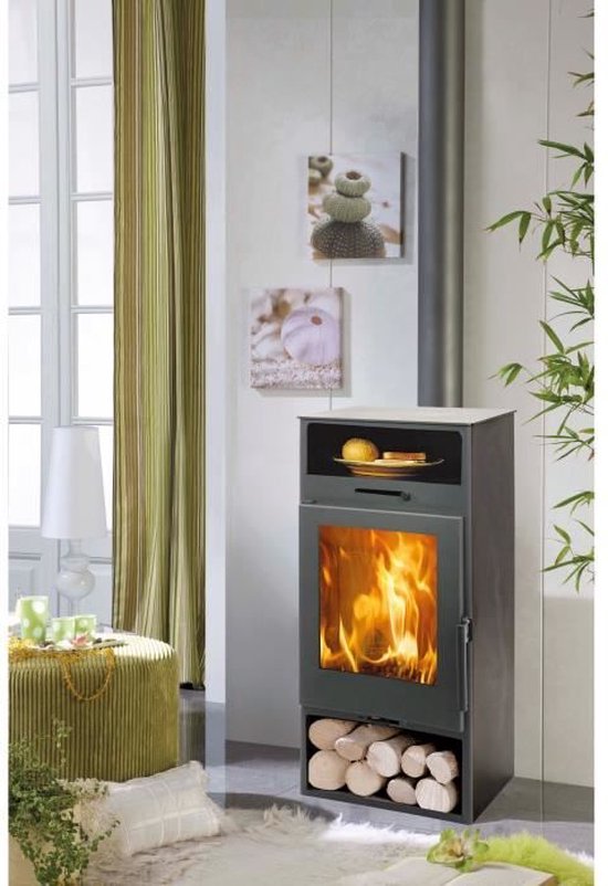 Houtkachel - PANADERO - Nijar Ecodesign - 6,3 kW - Houtblokken 40 cm | bol