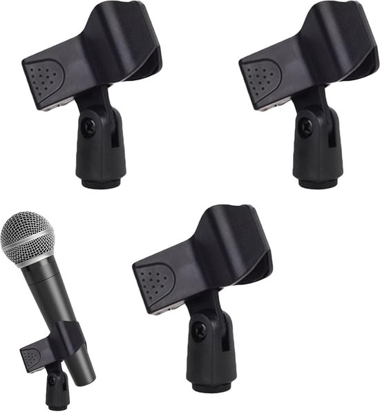 Universele microfoonhouder zwart - 3 stuks houder voor microfoonclip ...