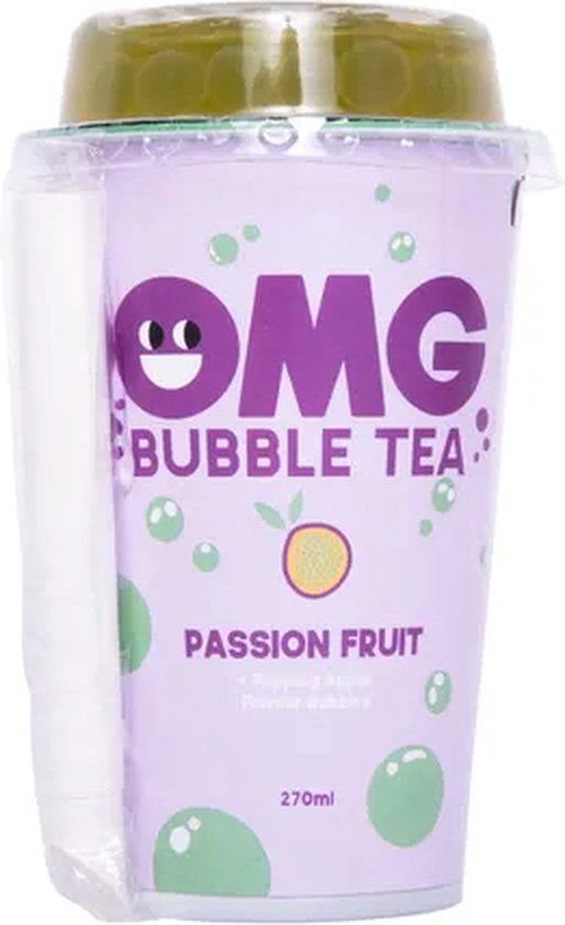 OMG Bubble Tea Green Tea Passionfruit+Green Appel Bubbles up - 10 × 270 ml | bol