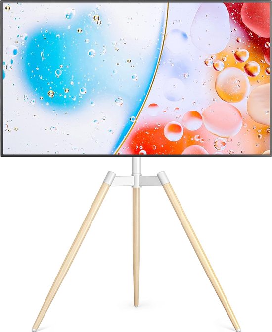 Goodivery ® Verstelbare Driepoot TV-Standaard met Elegante Houten Poten ...