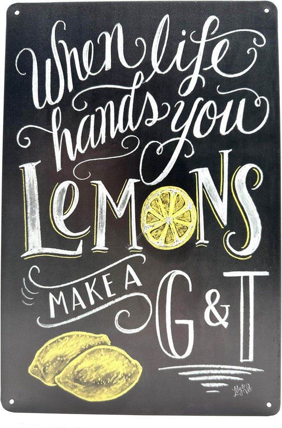 Metalen Wandbord - When life hands you Lemons | bol