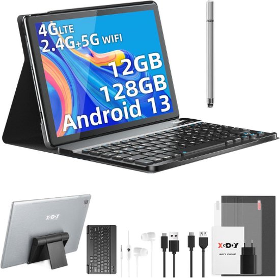 XGODY® Tablet Met Toestenbord - Tablets - Tablet Houder - Tablet Zwart ...