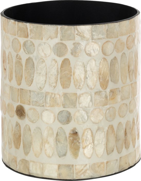 J-line - Bloempot Parel Beige - 14x14x15cm | bol