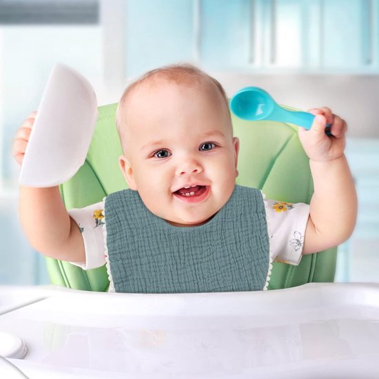 Luvetrex ® Baby Slabbetjes Set van 4 met Drukknopen voor Jongens en ...