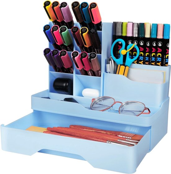Pennenhouder bureau met lade, 5 stuks vrij combineerbare ...