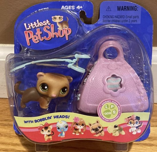 Littlest Pet Shop Portable Pets Squeaky Clean 209 Ferret - met bewegend ...