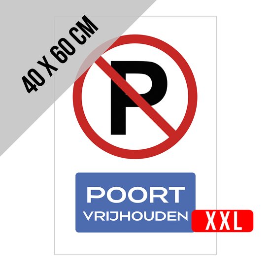 Pictogram/ bord Dibond XXL | "Poort vrijhouden" | 40 x 60 cm | No ...