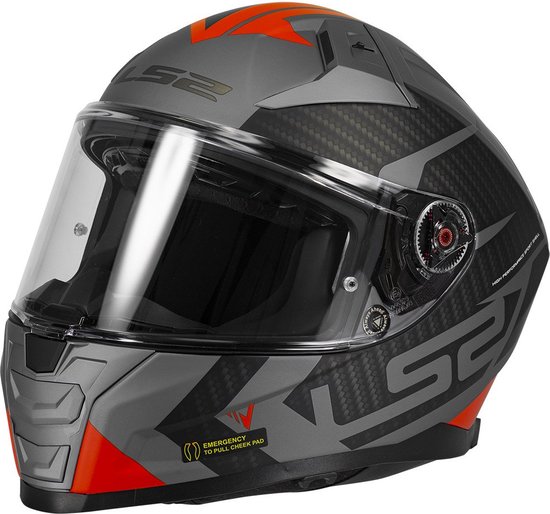 LS2 Ff811 Vector Ii Splitter Matt Titanium Red 3XL - Maat 3XL - Helm | bol