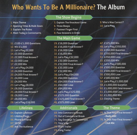 Who Wants To Be A Millionaire - The Album, Keith Strachan & Matthew ...