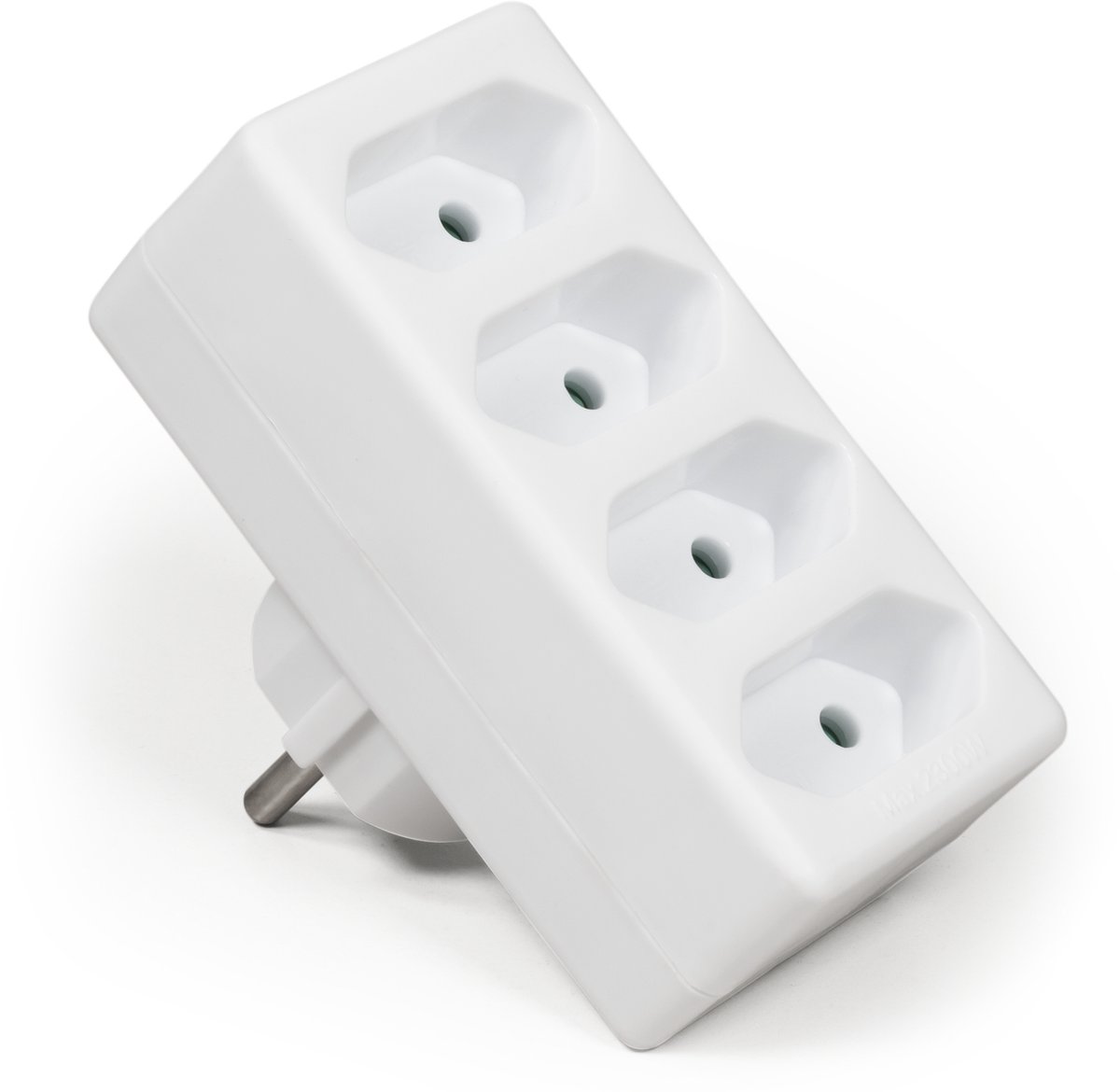 Stekkerdoos verdeelstekker - Doorvoerstekker met 4 Euro stopcontacten ...