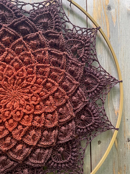 MANDALA-DROMENVANGER-80 CM-WAND/RAAM DECORATE-GEHAAKT-HANDMADE-KANT EN ...