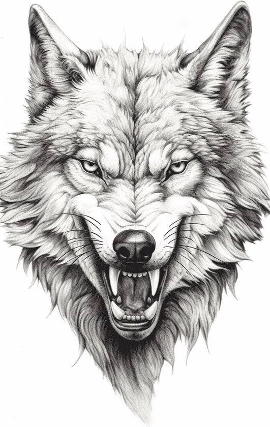 Wolf poster - wolf - Zwart wit - Dieren - posters - formaat 60x90cm ...