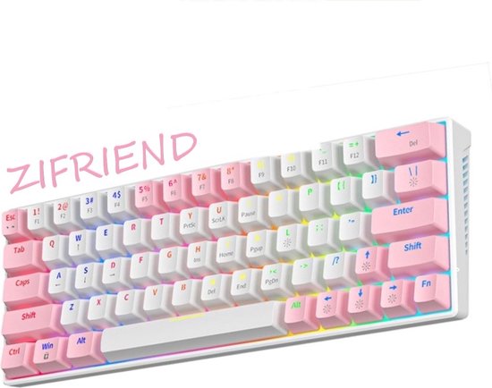 zifriend ZA646, 63 Gaming Hot Swappable 3 pin mechanisch toetsenbord ...
