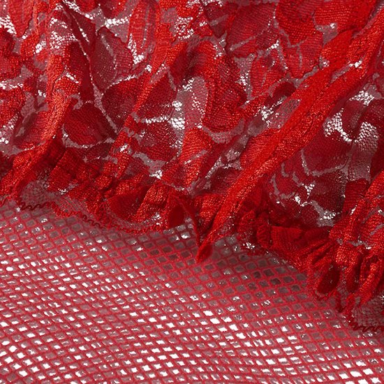 Apollo - Dames Panty Visnet - Stay up - Rood - Maat L/XL - Stay up ...