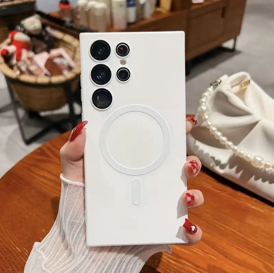 Samsung Galaxy S21 Ultra MagSafe Hoes Met Camera Cover Wit | bol.com