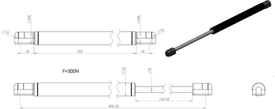 Hobby Disselbak gasveer 405mm 300N | bol