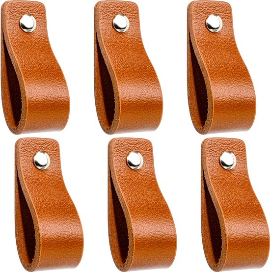 Buffel & Co Leren Handgrepen – Set van 6 – 100% Leer – Leren Lusjes ...